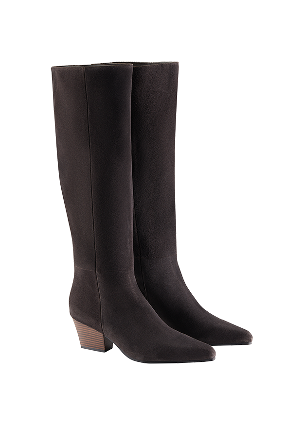 Velour Leather Boots » Size: 42, Colour: cacao