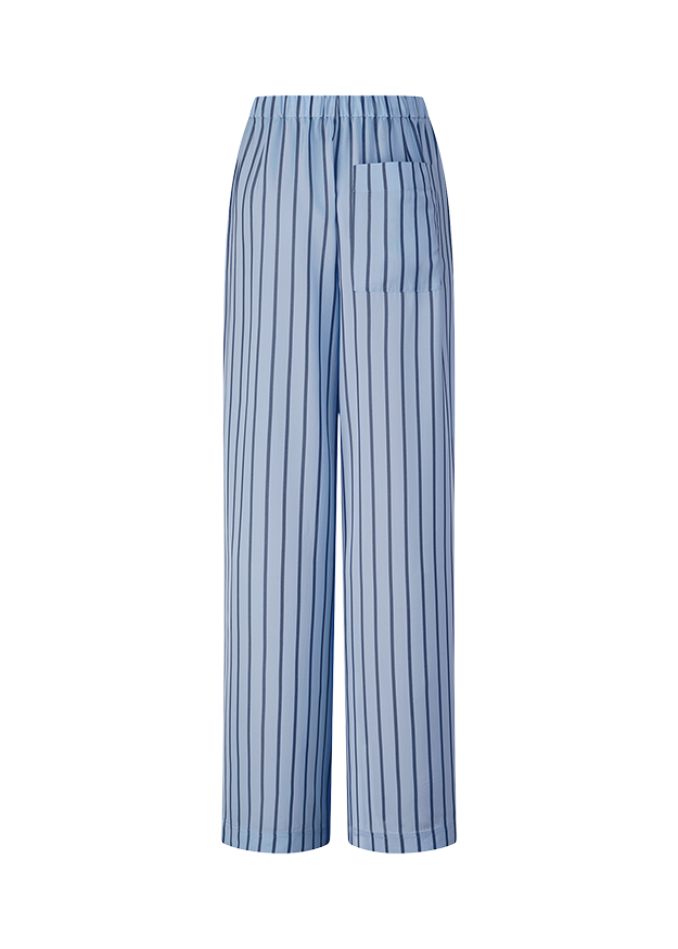 Gestreifte Wide-Leg-Hose » Größe: 40, Farbe: skyway patterned